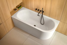 Besco Avita A-line vana volně stojící 170 x 75 cm levá sifon černý akrylát barva bílá VANAVITAL17LB