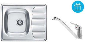 Alveus - Set dřezu Zoom 10, baterie Riviera + dárek, chrom SETA265