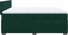 Box spring postel s matrací tmavě zelená 200x200 cm samet 3288699