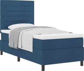 Postel s boxspringem s matrací s čelo Modrá 90 x 200 cm textil 3339286