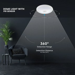 LED Solution Bílé LED stropní svítidlo 12W s pohybovým PIR čidlem 218086