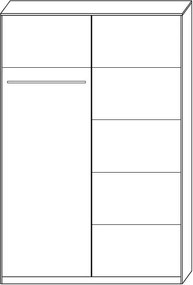 Šatní skříň KARO | 100 cm | bez zrcadla | posuvné dveře | sonoma