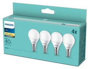 Philips | SADA 4x LED Žárovka Philips P45 E14/5,5W/230V 2700K | P5100