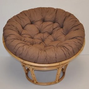 Ratanový papasan průměr 115 cm - polstr hnědý melír