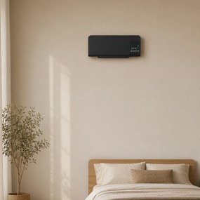 HOMCOM Elektrické topení, nástěnná montáž, oscilační funkce, 2 režimy, časovač, LED displej, černá