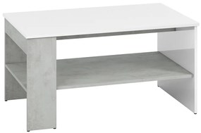Konferenční stolek RUBENS beton šedý/bílá lesk
