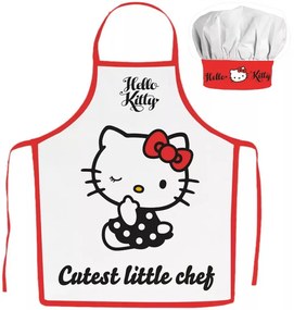 Dívčí zástěra s kuchařskou čepicí Hello Kitty - 2-dílný set