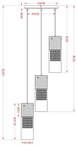 Globo 15908-3G - Lustr na lanku WEMMO 3xE27/60W/230V pr. 30 cm zlatá