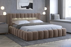 Eltap Čalouněná postel Lamica s úložným prostorem - ocel Materiál a barva potahu: Monolith 84 - šedá, Rozměry (cm): 180x200