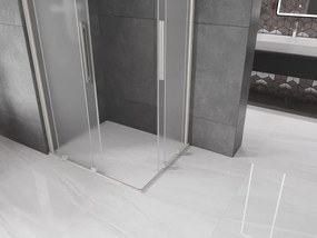 Mexen Velar Duo, sprchový kout s posuvnými dveřmi 90 x 80 cm, 8mm sklo námraza, broušená ocel, 871-090-080-32-97