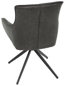 Jídelní židle šedá látka, otočný mechanismus 360°, černý kov - DCH-355 GREY2
