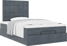 Osmanský rám postele s matracemi tmavě šedá 120x190 cm samet 3313602