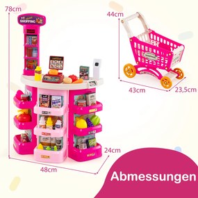 Costway 29 kusový supermarket s nákupním košíkem, obchod s váhou a skenerem