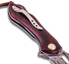 KnifeBoss malý damaškový zavírací nůž EDC Rosewood VG-10