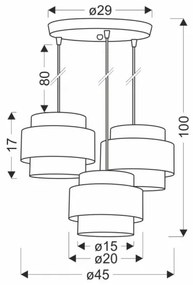 Lustr na lanku TWIN 3xE27/40W/230V hnědá/černá