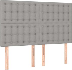 Box spring postel s matrací a LED světle šedá 140x200 cm textil 3135197