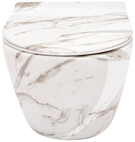 Rea Carlos Slim Lava Shiny, závěsná WC mísa Rimless 49,5x37x35,5 cm, imitace kamene, REA-C0536