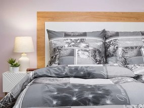 DADKA Povlečení bavlna Pampelišky 3D šedé 140x200, 70x90 cm