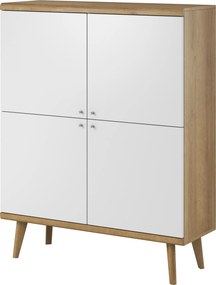 PSK Komoda PORO, Dub Riviera/Bílá 107 cm