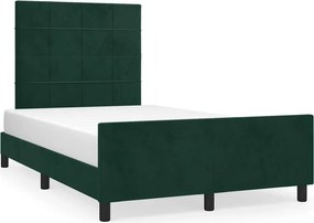 Rám postele bez matrací tmavě zelené 120x190 cm samet 3270581