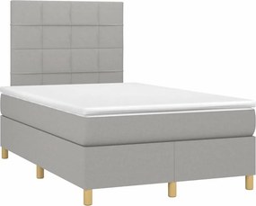 Box spring postel s matrací světle šedá 120x190 cm textil 3269930