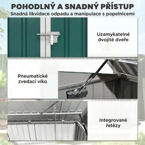 Přístřešek na 2 popelnice z pozinkované oceli, zelený 845-436V02GN