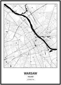 Plakát Mapa města (více variant měst) Rozměr plakátu: A4 (21 x 29,7 cm), Město: Los Angeles