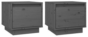 Noční stolky 2 ks šedé 35 x 34 x 32 cm masivní borové dřevo - Default Title