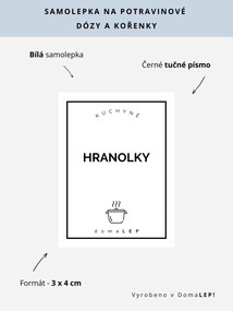 Samolepka na kořenky HRANOLKY bílá 3 × 4 cm tučné písmo