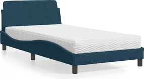 Postel s matrací Dover modrá 100 x 200 cm samet 3208355