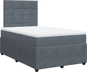 Box spring postel s matrací tmavě šedý 120x190 cm samet 3292287