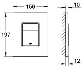 GROHE 38732GL0 - Splachovací tlačítko SKATE COSMOPOLITAN 156 × 197 mm zlatá