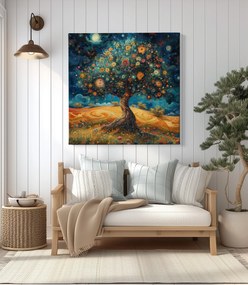 Obraz na plátně - Strom života Gogh vesmírný FeelHappy.cz Velikost obrazu: 60 x 60 cm