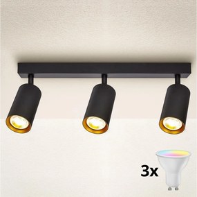 Brilagi - LED Stmívatelné bodové svítidlo SELE 3xGU10/6W/230V černá/zlatá