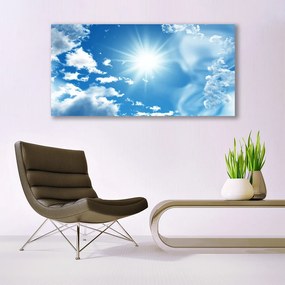 Plexisklo-obraz Slunce Mraky Nebe Modř 120x60 cm