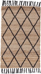 Černý/v přírodní barvě ručně tkaný jutový koberec 60x90 cm Shaila – Bizzotto