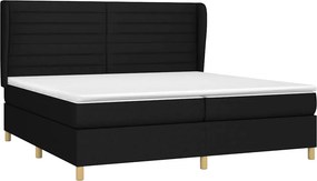 Box spring postel s matrací černá 200x200 cm textil 3128631