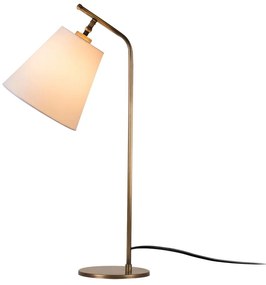 Bílá/v bronzové barvě stolní lampa s textilním stínidlem (výška 67 cm) Salihini – Opviq lights