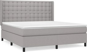 Box spring postel s matrací světle šedá 180 x 200 cm textil 3131769