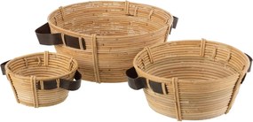Set 3ks kulatý ratanový košík Rattan Natural - Ø 44*18/ Ø 44*18/ Ø 44*18 cm