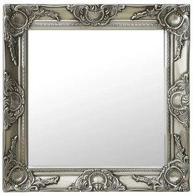 Nástěnné zrcadlo barokní styl 50 x 50 cm stříbrné 320314