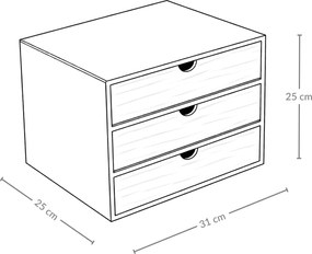 Bambusový stolní organizér se zásuvkami HEGO, 25 cm
