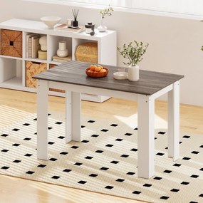Costway 120 cm jídelní stůl pro 4-6 osob dřevěný velký, bílý