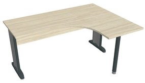 Stůl ergo oblouk levý 160×120/60 cm - Hobis Cross CE 60 L Dekor stolové desky: akát, Dekor lamino podnože: akát, Barva nohou: černá