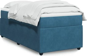 Box spring postel s matrací tmavě modrá 100x200 cm samet 3285624