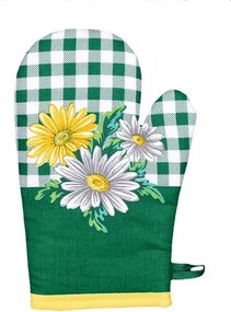 Kuchyňská chňapka GERBERA zelená