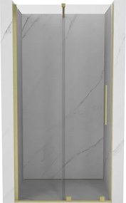 Mexen Velar, posuvné dveře do otvoru 110x200 cm, 8mm čiré sklo, zlatá matná, 871-110-000-01-55
