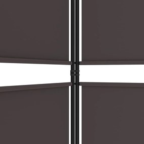5dílný paraván hnědý 250x200 cm textil