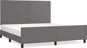 Rám postele s čelem šedý 160x200 cm umělá kůže 3125461