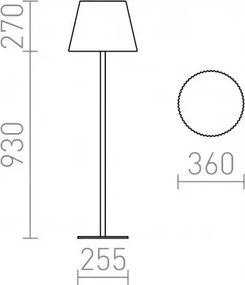 RED R12420 BOSANOVA 120 stojanová bílé PVC/antracitová 230V E27 25W IP65 - RED - DESIGN RENDL